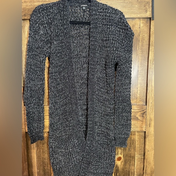 Express | Sweaters | Express Black White Knit Cardigan | Poshmark